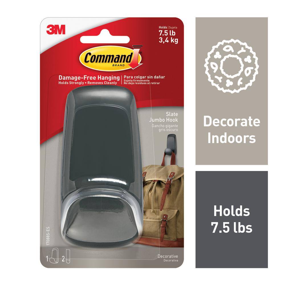 Command Jumbo Slate Hook (3-Pack) 17088S-ES