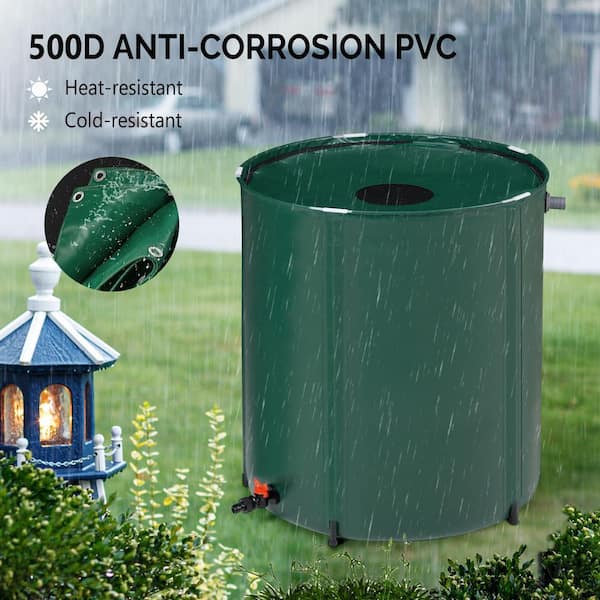 50 gal. Portable Water Storage Tank Rainwater Collection System ...