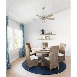 Hampton Bay Devron II 52 in. Indoor Brushed Nickel LED Ceiling Fan with ...