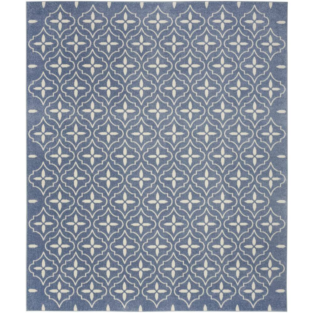 Nourison Home Nourison Essentials Blue Ivory 6 ft. x 9 ft. Moroccan ...
