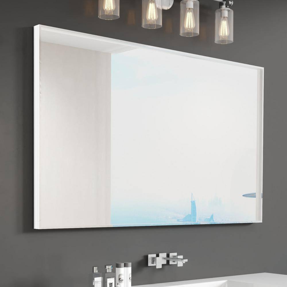 waterpar 60 in. W x 36 in. H Rectangular Aluminum Framed Wall Bathroom ...