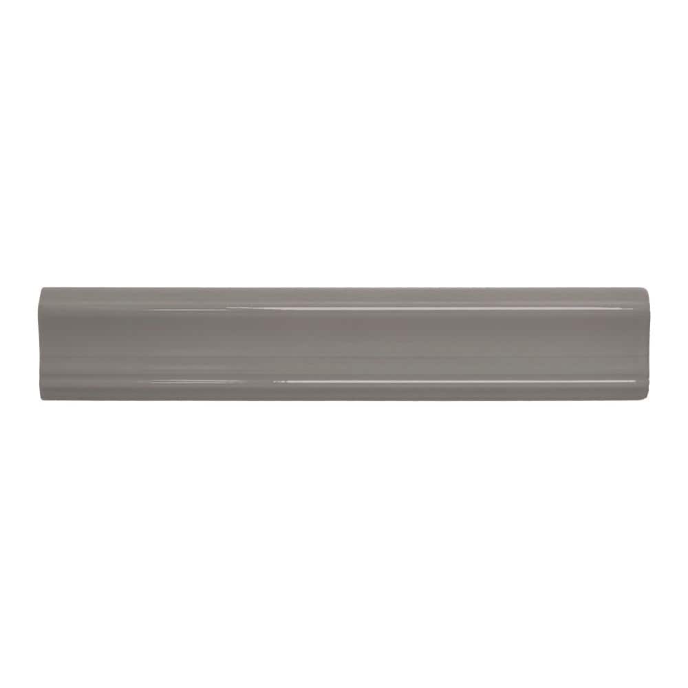 Jeffrey Court Misty Grey 2 in. x 12 in. Ceramic Crown Wall Tile 99560 ...