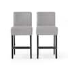 Noble House Lopez 26 in. Light Grey Counter Stools (Set of 2) 10365 ...