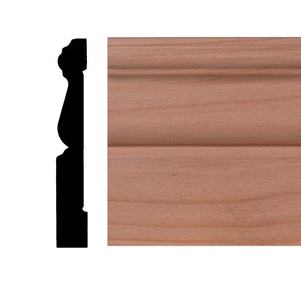 Builder's Choice VCT412 5/8 in. x 4-1/2 in. Alder Wood Base Moulding ...