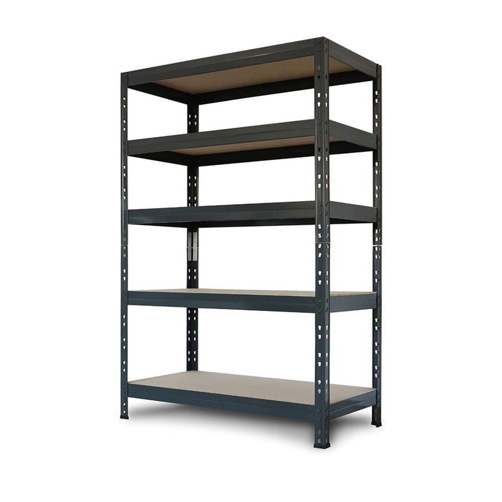 AR SHELVING Basics Series 5-Tier Powder-Coated Steel Storage Shelving ...