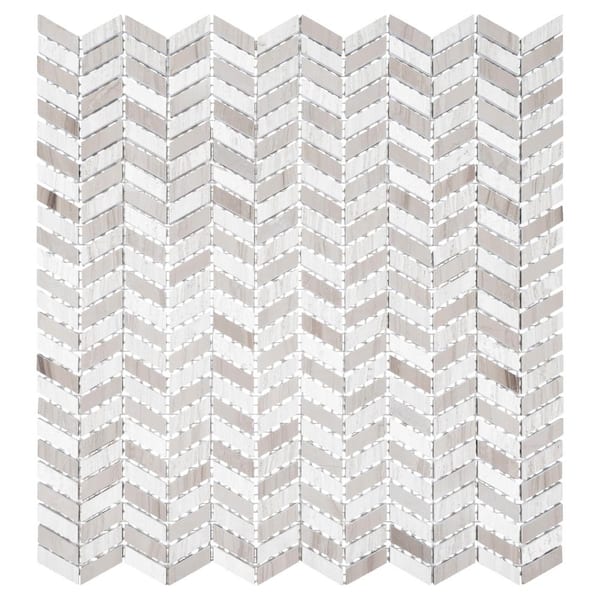 ANDOVA Rhythm Disco 5/16 in. x 1 in. Herringbone Pattern Matte Marble ...