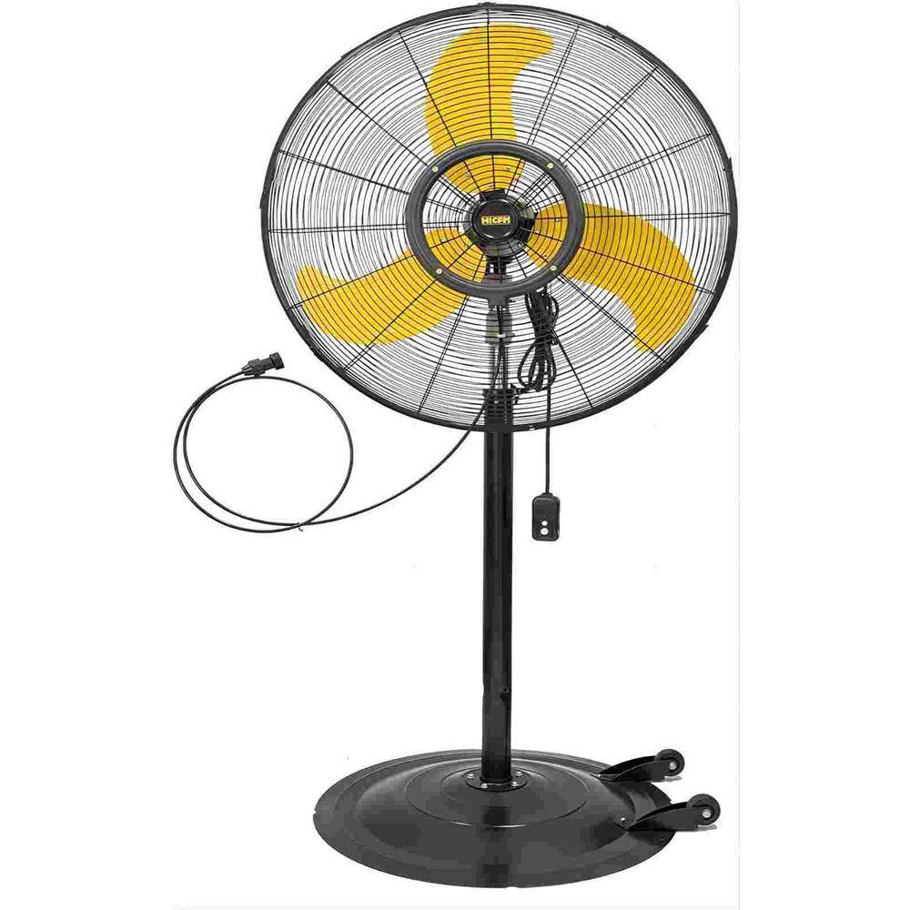 Deeshe 30 in. 3 fan speeds Pedistal Fan in Black with 9300 CFM and 9 ft ...
