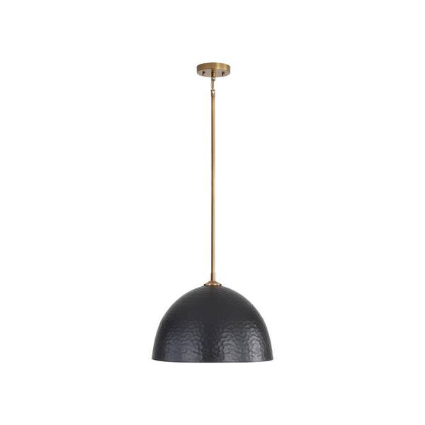Golden Lighting Shepard 11.75 in. 1 Light Modern Brass Pendant Light ...