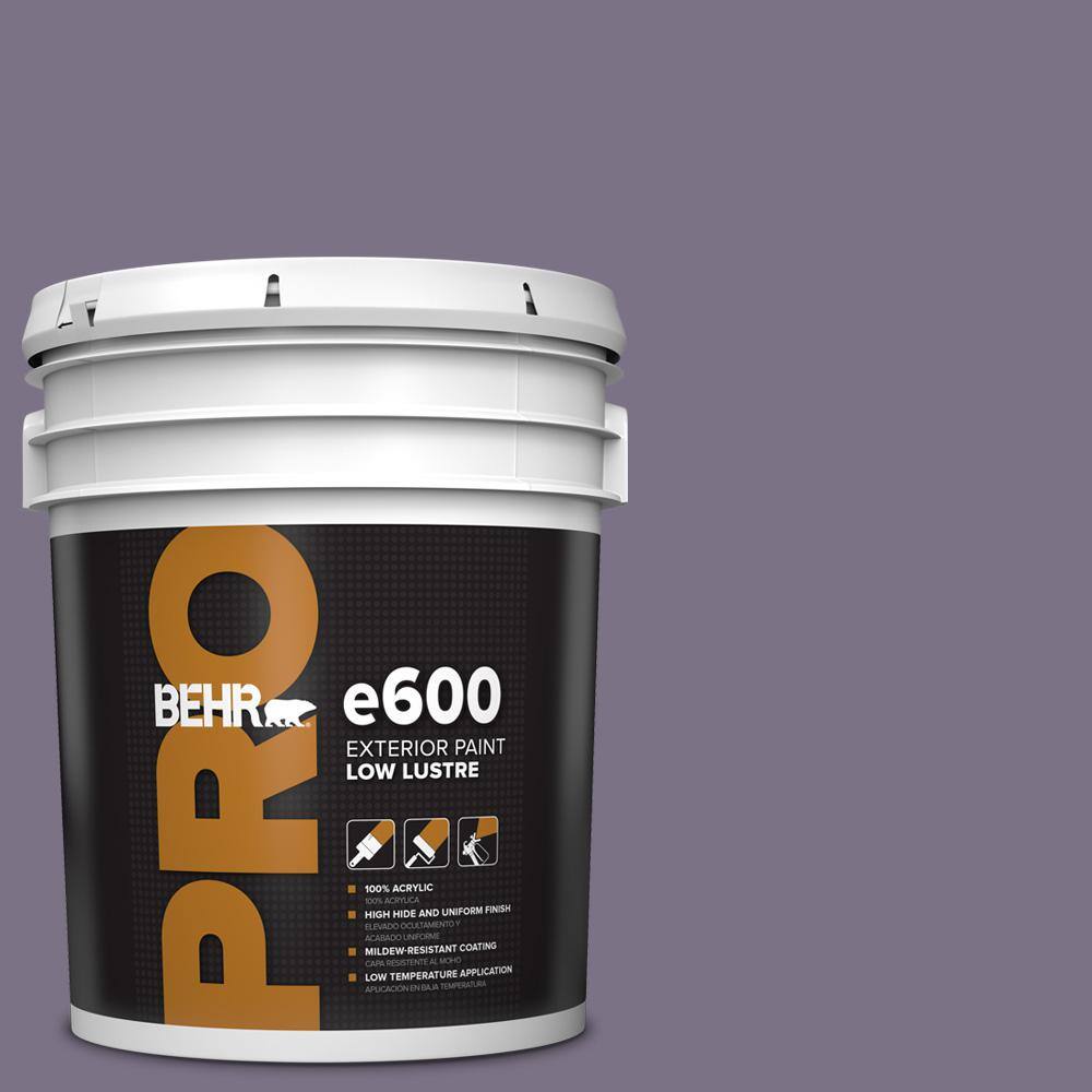 BEHR PRO 5 gal. #660F-6 Peruvian Violet Low Luster Exterior Paint ...