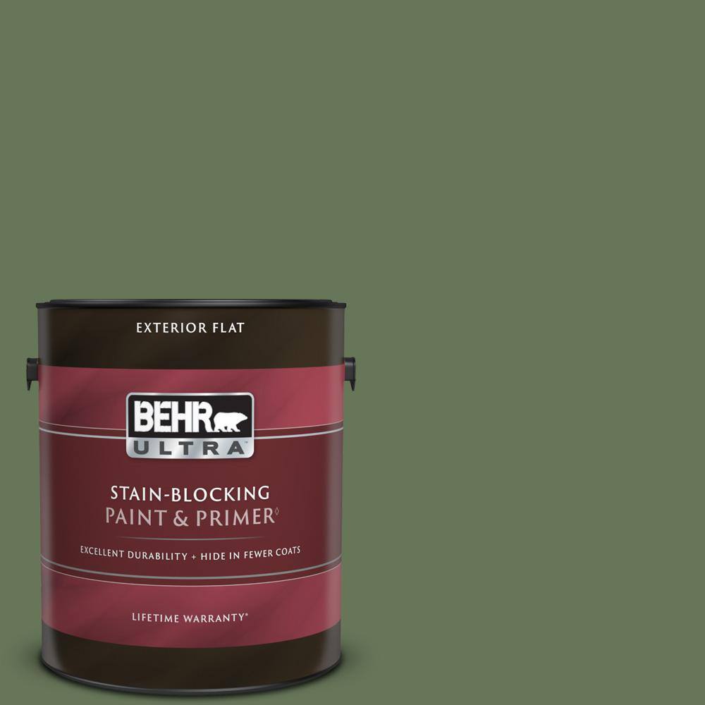 BEHR ULTRA 1 gal. #PPU10-01 Scallion Flat Exterior Paint & Primer ...