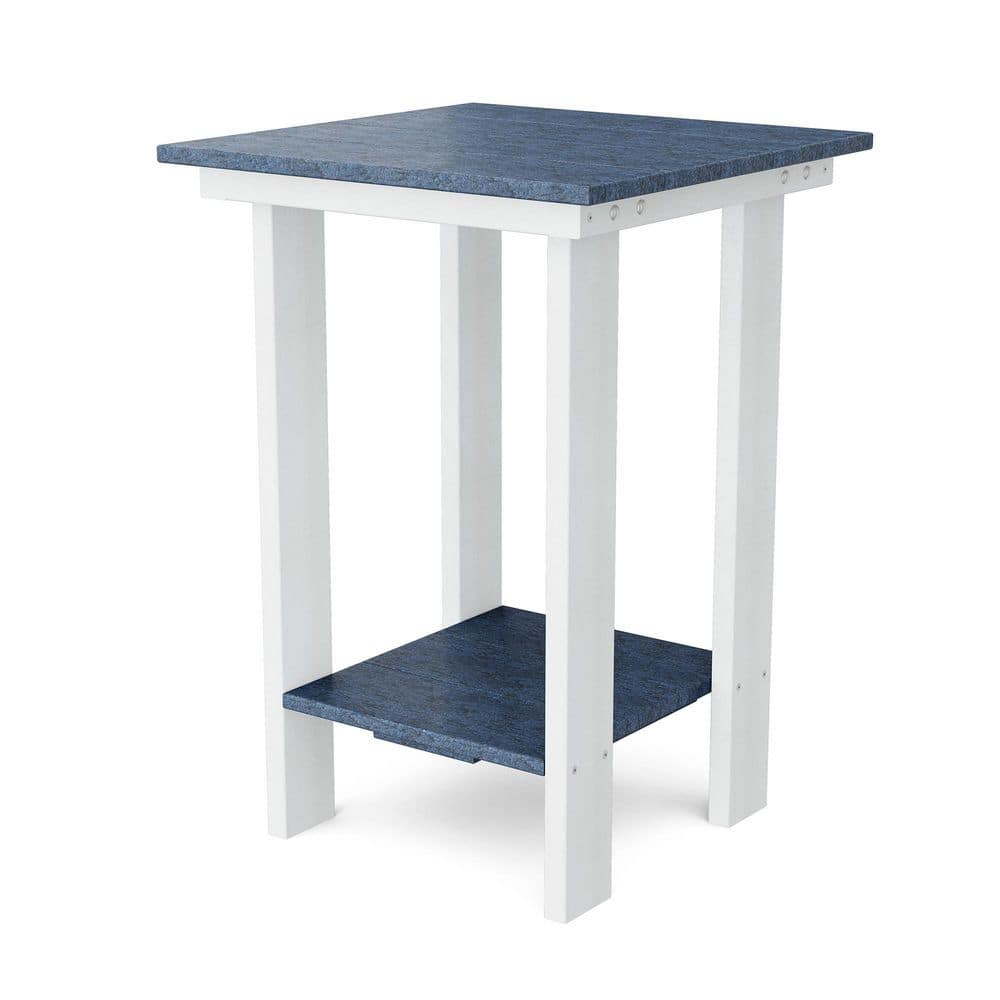 Wildridge Contemporary Patriot Blue and White HDPE Plastic Outdoor Side ...