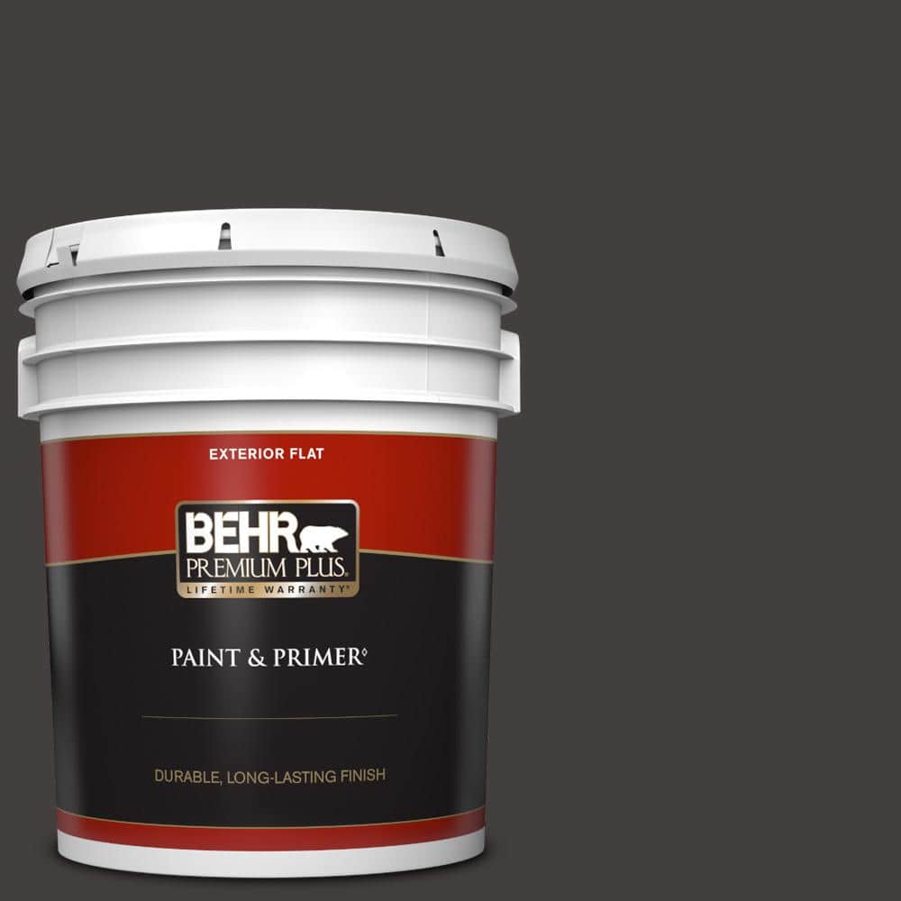 BEHR PREMIUM PLUS 5 gal. #MQ1-35 Off Broadway Flat Exterior Paint ...