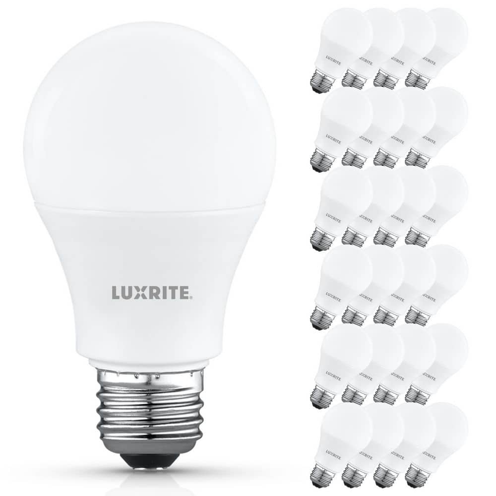 LUXRITE 60-Watt Equivalent A19 LED Light Bulb 5000K Bright White 8W 800 ...