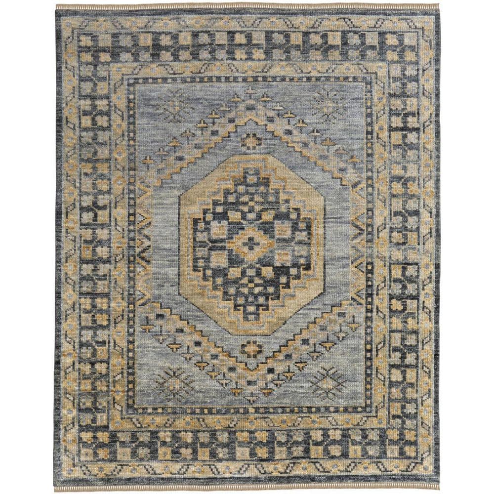 HomeRoots 4 ft. x 6 ft. Blue, Gray, Tan Oriental Area Rug 2000567051 ...