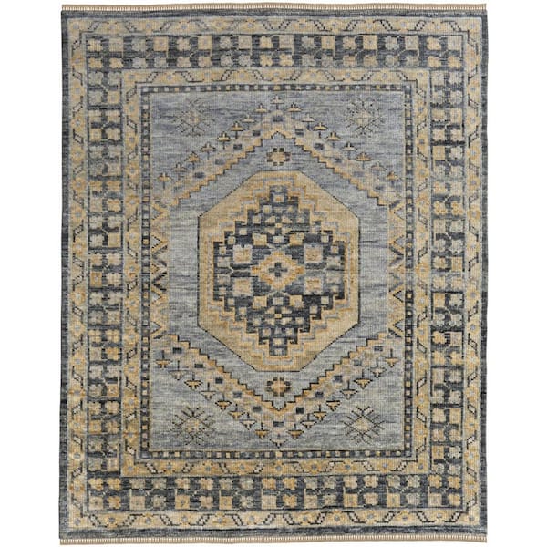 HomeRoots 4 ft. x 6 ft. Blue, Gray, Tan Oriental Area Rug 2000567051 ...