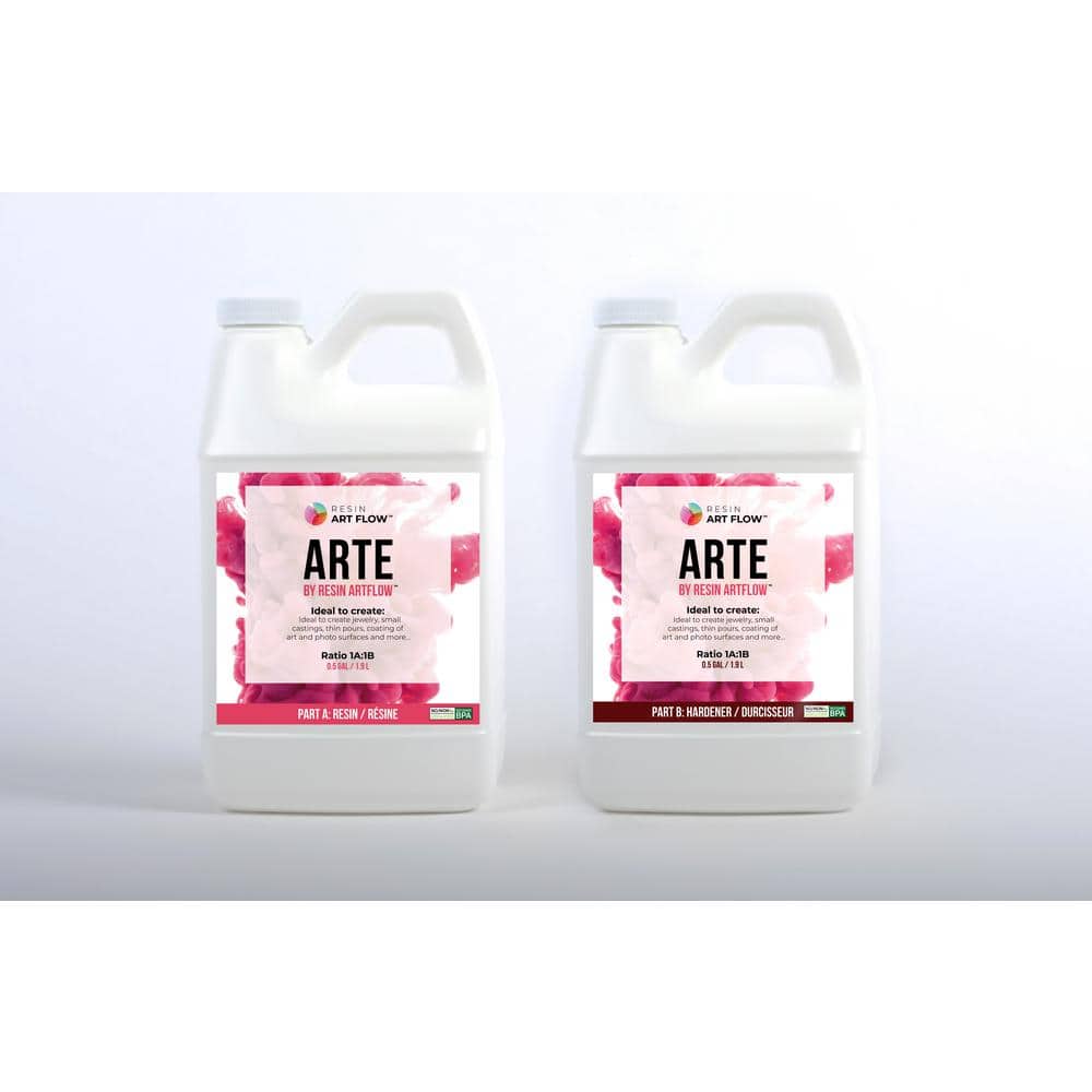 RESIN ART FLOW 1 Gal. - Arte Crystal Clear Epoxy Resin For Thin Coating ...