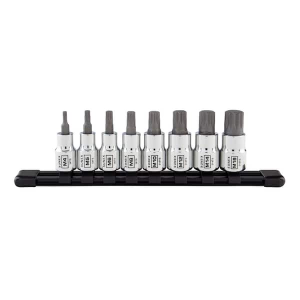 SUNEX TOOLS 3/8 in. Drive Chrome Triple Square Bit Socket Set with Rail ...