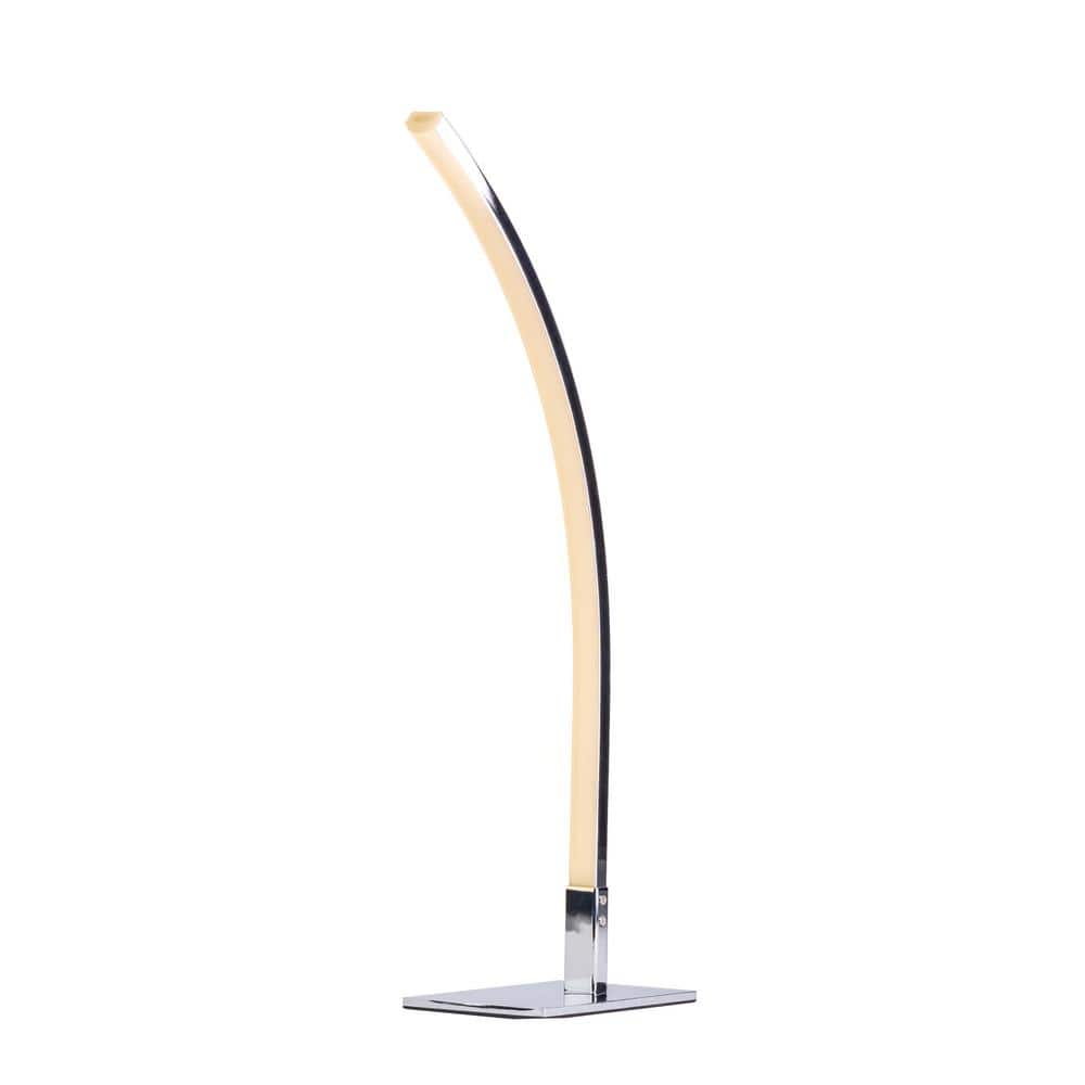 Finesse Decor 20 in. Modern Arc Design Chrome Integrated LED Table Lamp ...