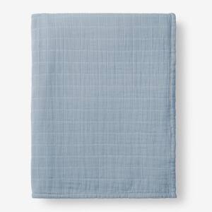 The Company Store Gossamer Mineral Teal Solid Cotton Full Woven Blanket ...