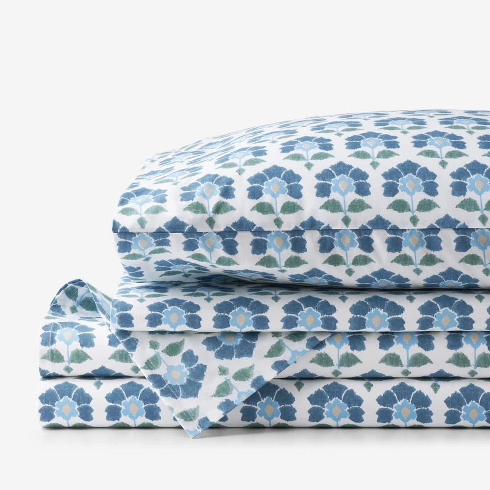 The Company Store Company Cotton Ellary Butti Blue Multi Cotton Percale ...