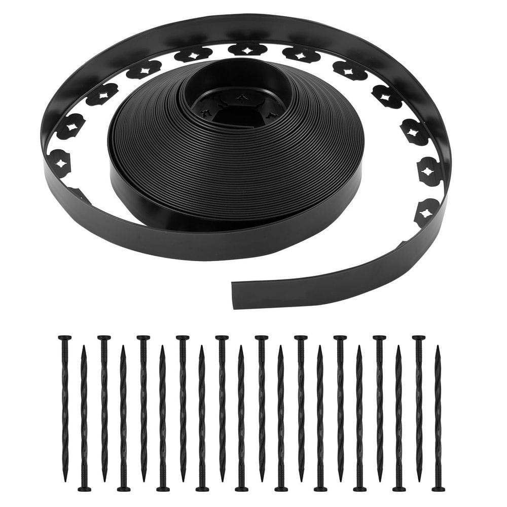 SVOPES 100 ft. x 1.6 in. Plastic Garden Edging with 120-Spikes ...