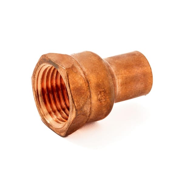 Everbilt 1/2 in. Copper Pressure Fitting x FPT Female Adapter Fitting W ...