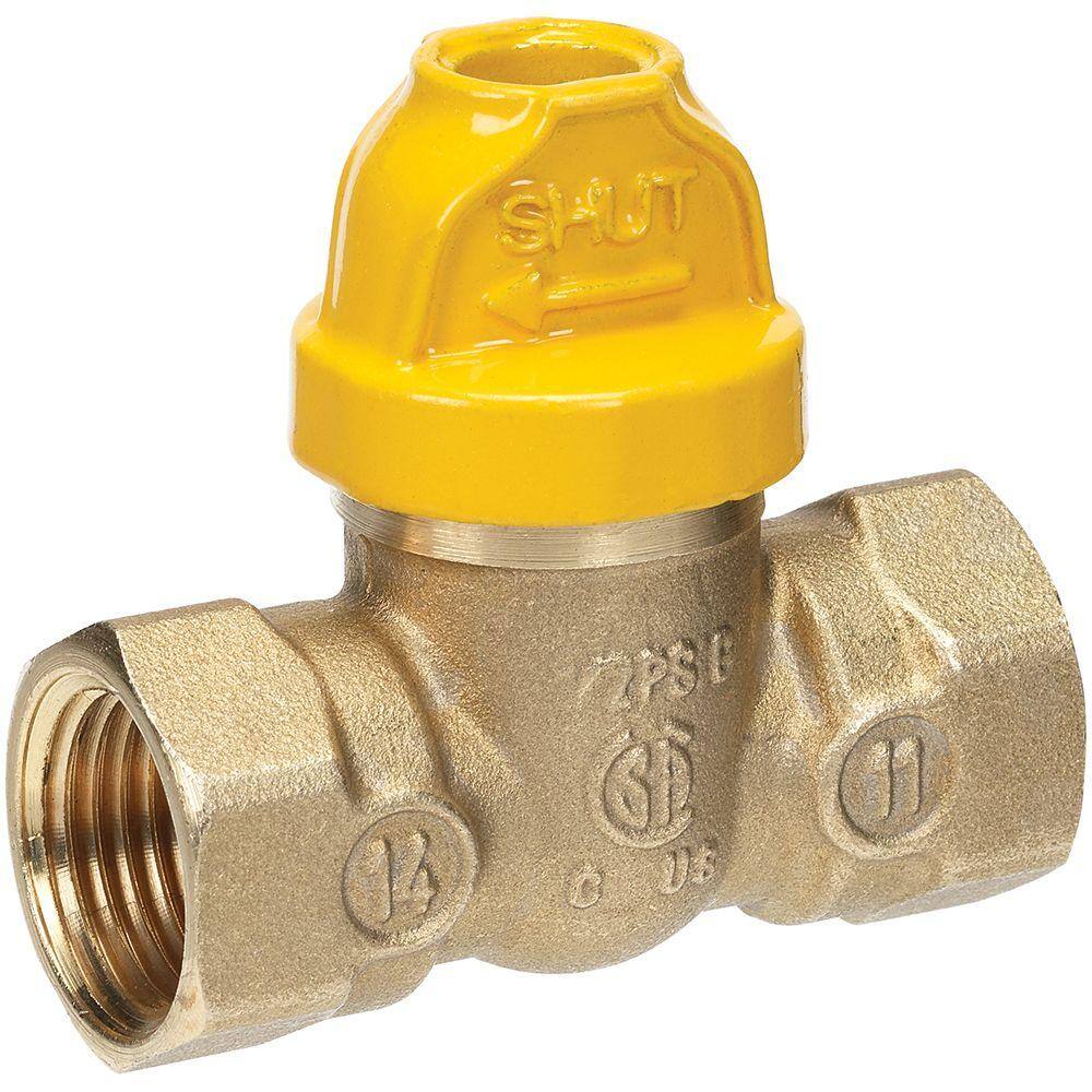 Everbilt 3/4 in. FIP x 3/4 in. FIP Safety Handle Brass Gas Ball Valve ...