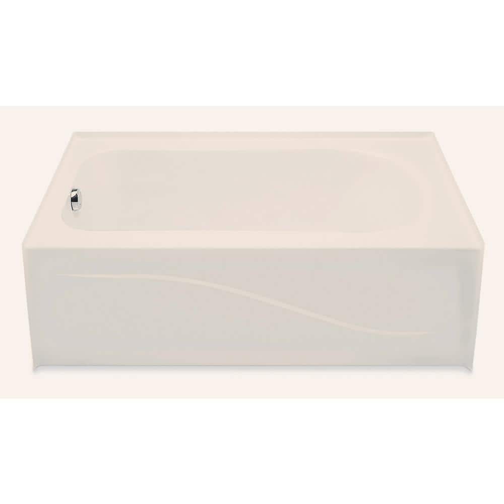 Aquatic 6030AIS 60 in. Soaking Bathtub Acrylic Left Drain in Biscuit ...
