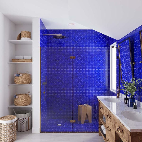 Blue Bathroom Floor Tiles