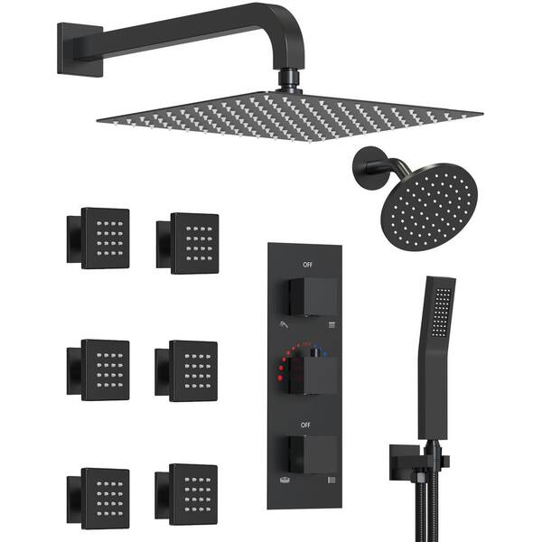 Reviews for GRANDJOY His and Hers Dual Showers 12 in. 6-Jet High ...
