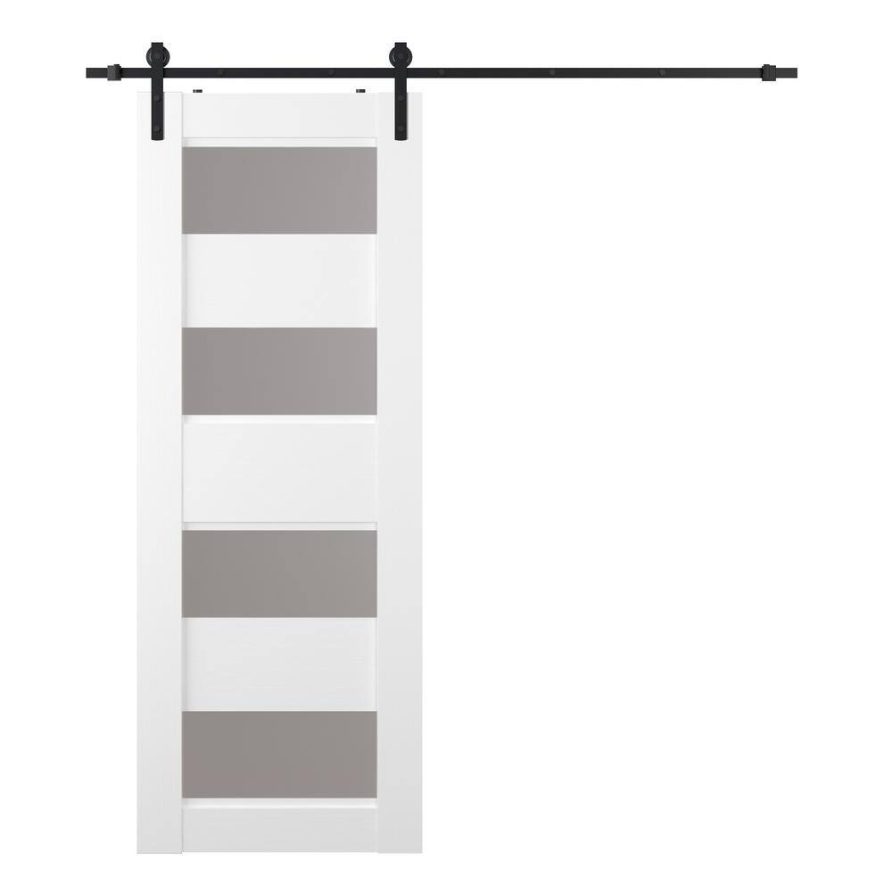 Belldinni Della 32 in. x 96 in. 4-Lite Frosted Glass Bianco Noble ...