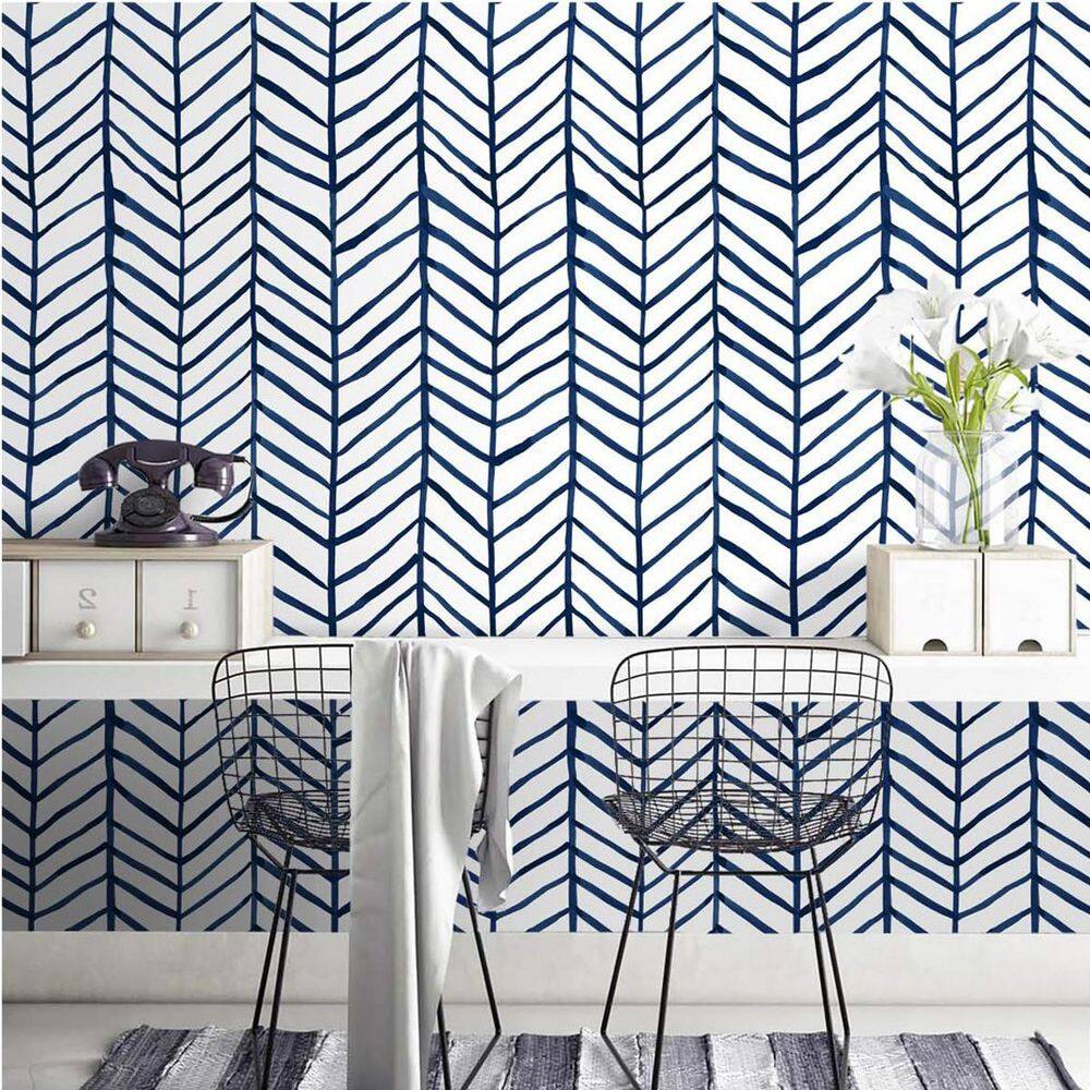 Navy and White Herringbone Stripe Contact Paper Peel and Stick ...