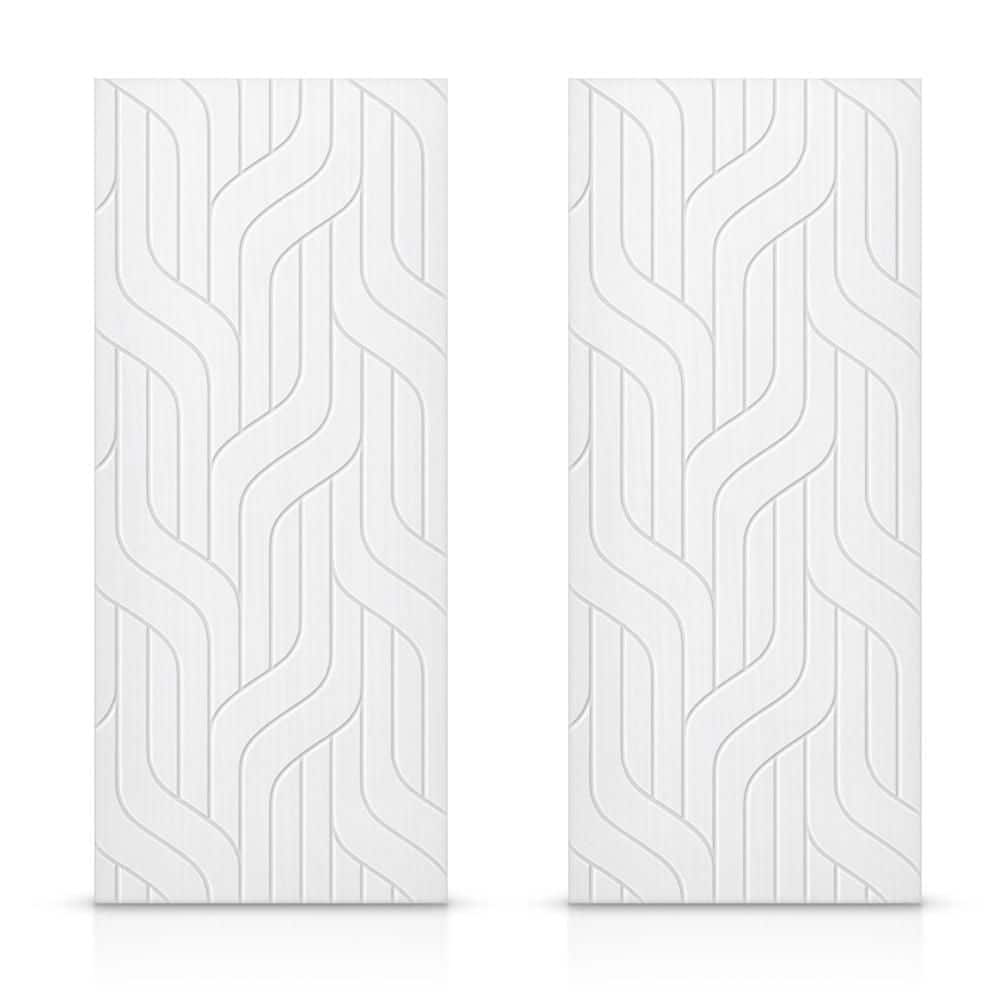 CALHOME 72 in. x 84 in. Hollow Core White Painted Composite MDF ...