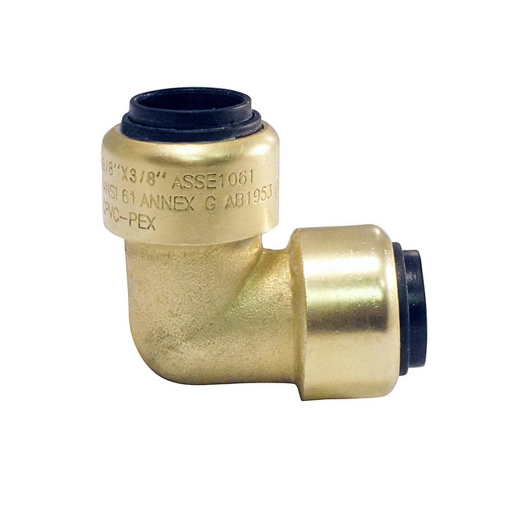 Tectite 3/8 in. Brass Push-To-Connect 90-Degree Elbow Fitting FSBE38 ...
