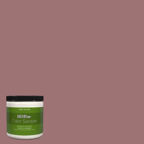 BEHR PREMIUM PLUS 8 oz. #QE-05 Regal Rose Semi-Gloss Interior/Exterior ...