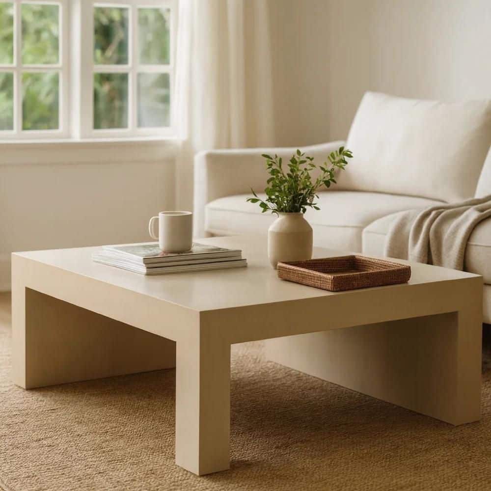 Benjara Somy 40 in. Natural Gray Wash Square Wood Coffee Table with ...