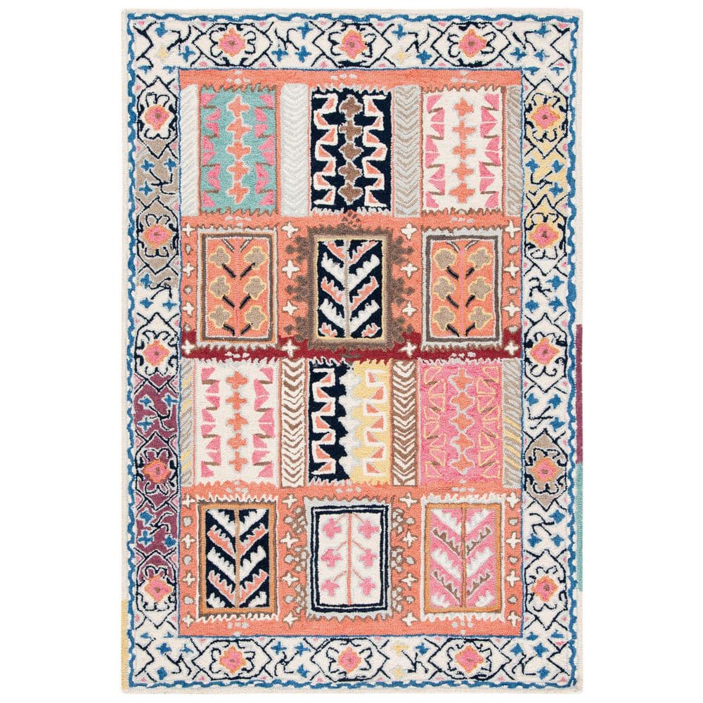 SAFAVIEH Bellagio 4 ft. x 6 ft. Ivory/Gold Geometric Aztec Area Rug ...