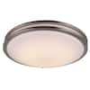 Alexa 18 in. W with 1-Light Brushed Nickel Integrated LED Flush Mount ...