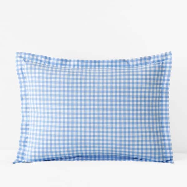 The Company Store Company Kids Light Blue Gingham Cotton Percale Sham ...