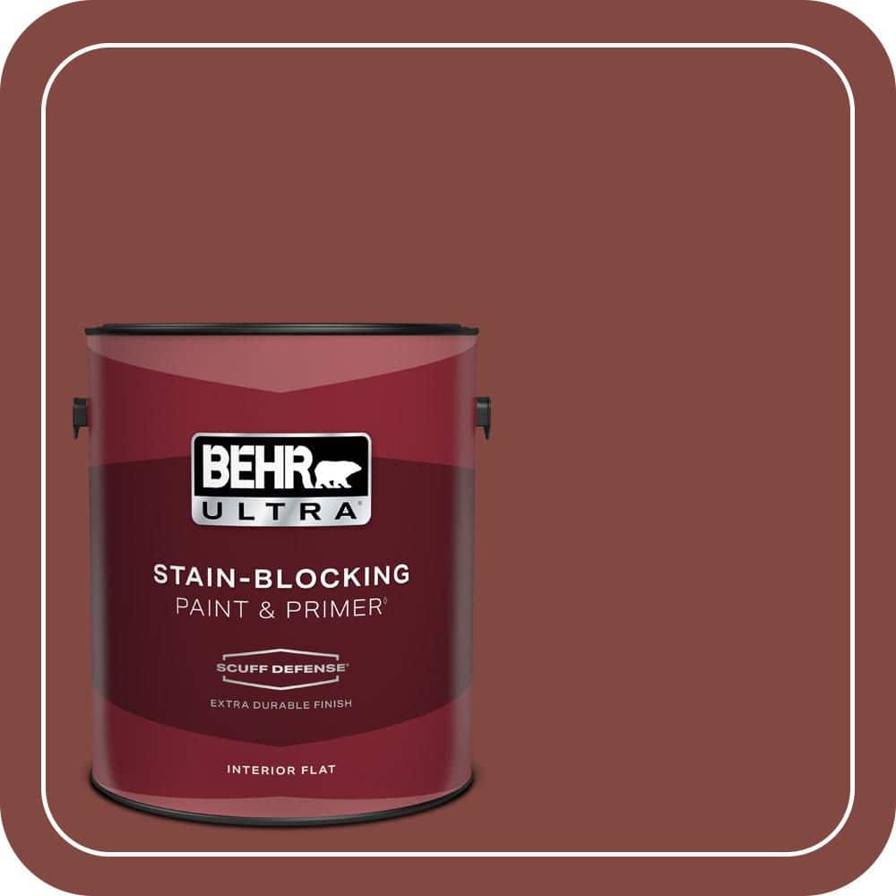 BEHR ULTRA 1 gal. #S140-7 Deco Red Extra Durable Flat Interior Paint ...