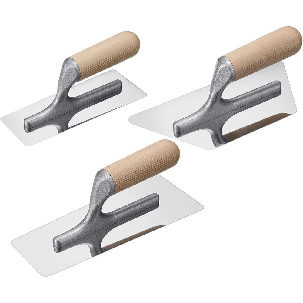 KIWDZFU 7.87 x 3.15 Trapezoid Trowel with Wooden Handle Stainless Steel ...