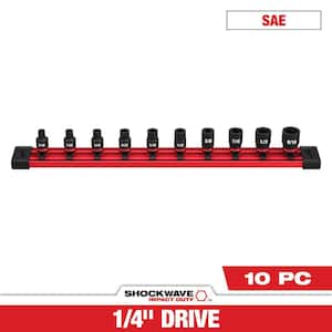 Milwaukee SHOCKWAVE 3/8 in. Drive SAE and Metric 6 Point Impact Socket ...