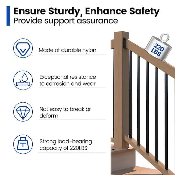 KIWDZFU Deck Railing Brackets Connectors Rail Support Kit for 2x4 Wood ...