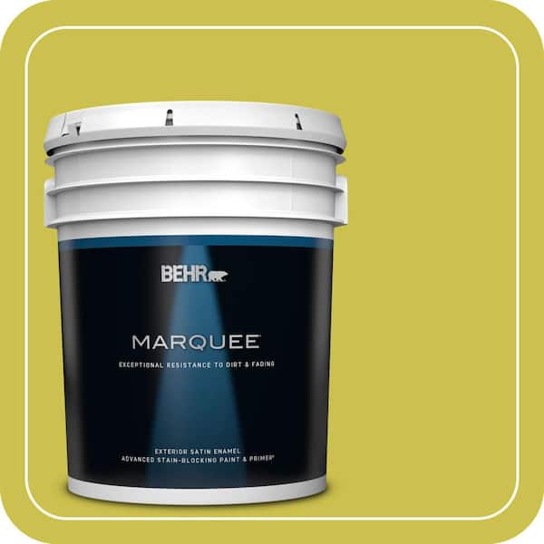 BEHR MARQUEE 5 Gal. #P340-5A Cilantro Lime Satin Enamel Exterior Paint ...