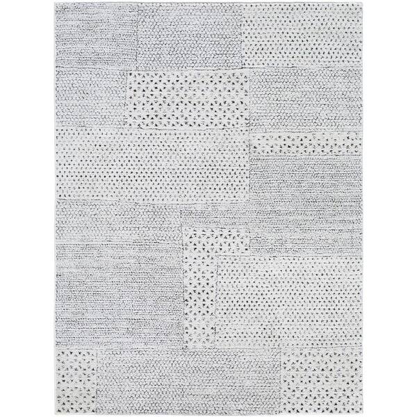 Livabliss Architect Ivory/Black 7 ft. x 9 ft. Modern Indoor Area Rug ...