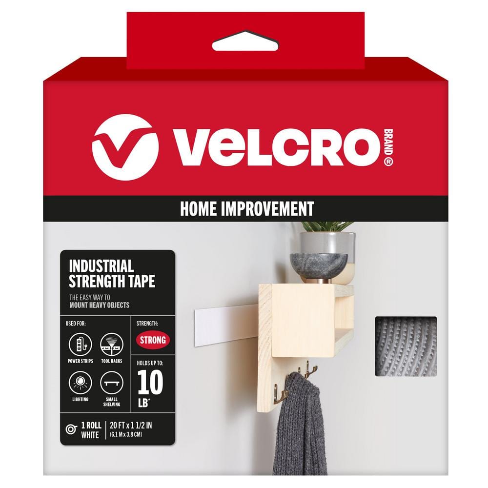 VELCRO 20 ft. x 1-1/2 in. Industrial Strength Tape in White VEL-30119 ...