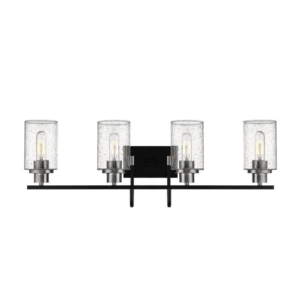 Millennium Lighting 32 in. 4-Light Matte Black/Brushed Nickel Vanity ...