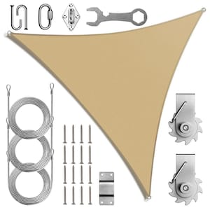 ROYAL SHADE 28 ft. x 28 ft. x 28 ft. Triangle Sun Shade Sail with ...