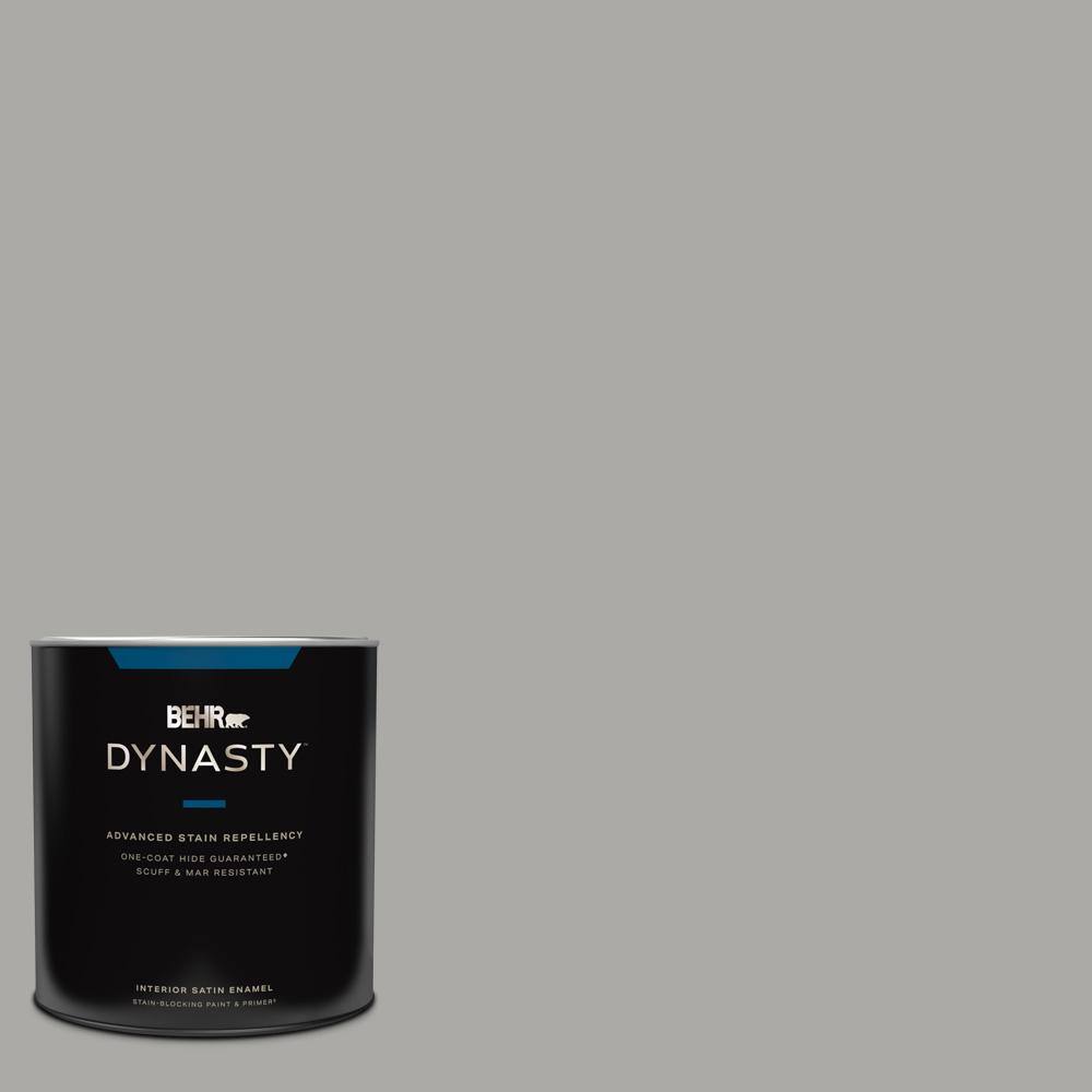 BEHR DYNASTY 1 qt. #PPU18-14 Cathedral Gray One-Coat Hide Satin Enamel ...