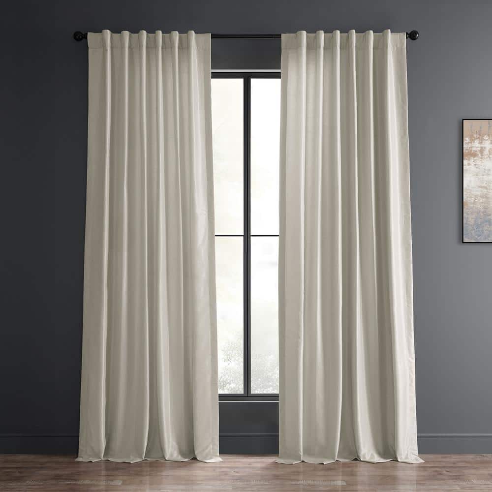 Exclusive Fabrics & Furnishings Mist Grey Solid Rod Pocket Room ...
